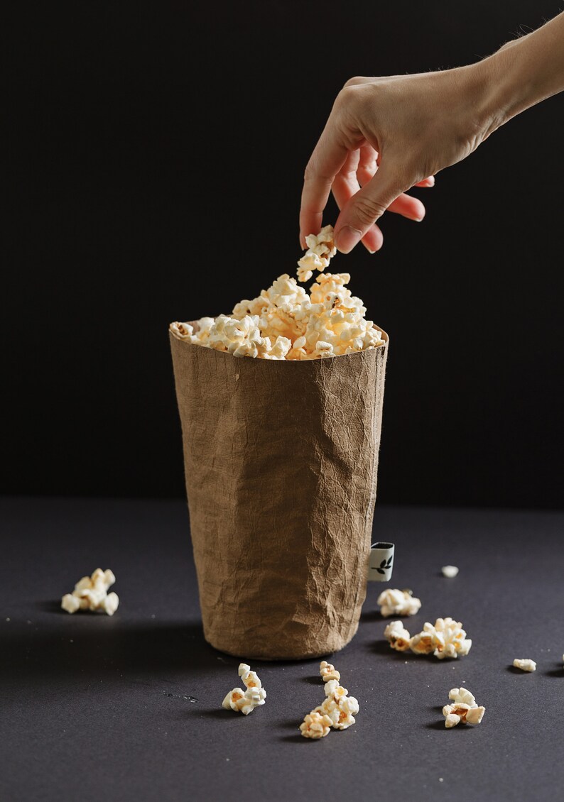 Reusable popcorn bag Reusable popcorn bucket Popcorn bowl | Etsy