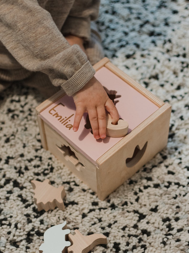 Pink Personalized Shape Sorter for Toddler Development 1 Year Old Gift ...