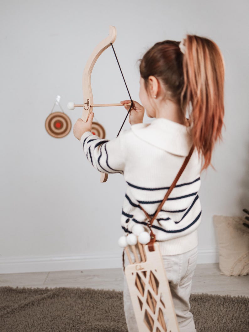 Personalized Archery Wooden Set Kids Toy, Bow and Arrow Toddler Gift - Etsy