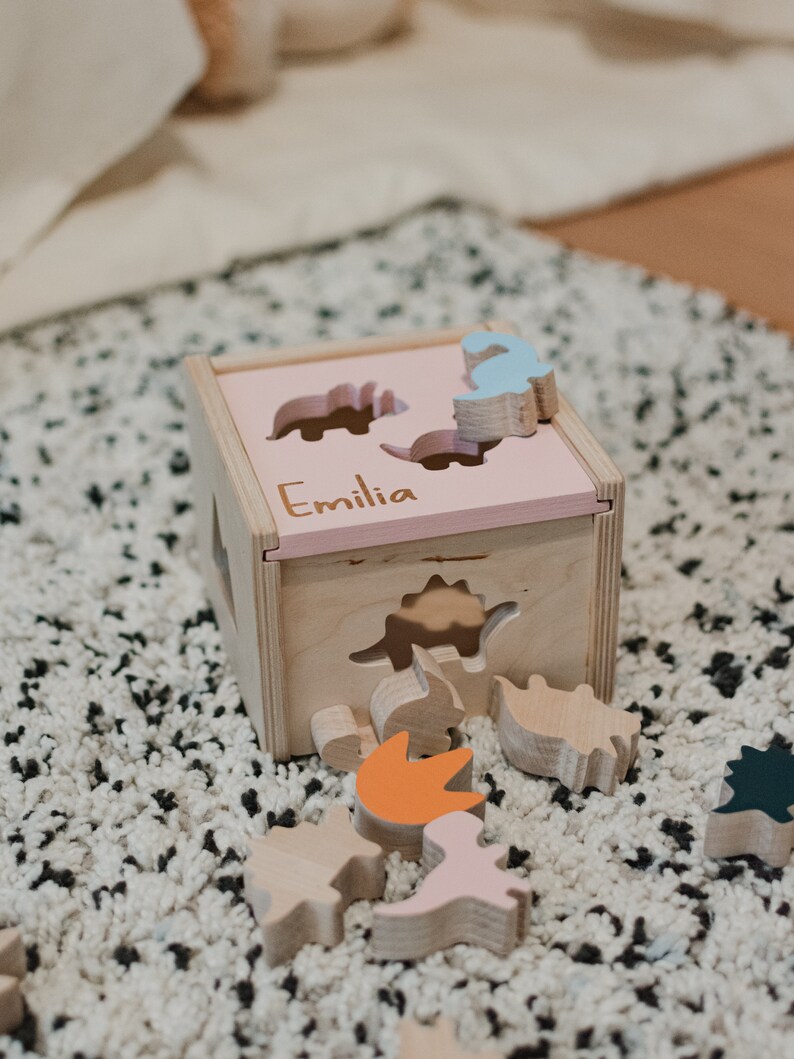 Pink Personalized Shape Sorter for Toddler Development 1 Year Old Gift ...
