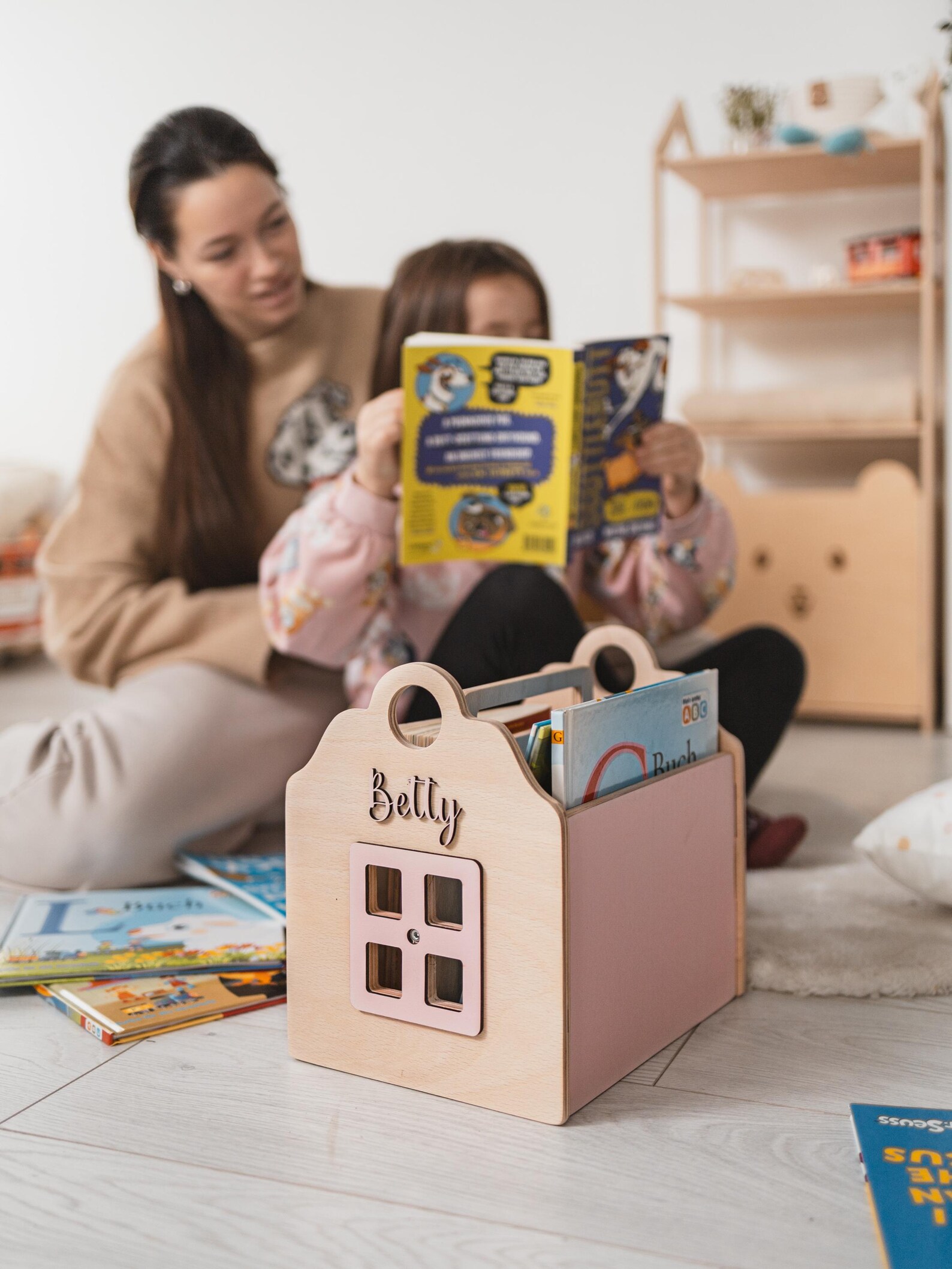 Portable Bookcase Table Top, Personalized Toddler Furniture, Wooden ...