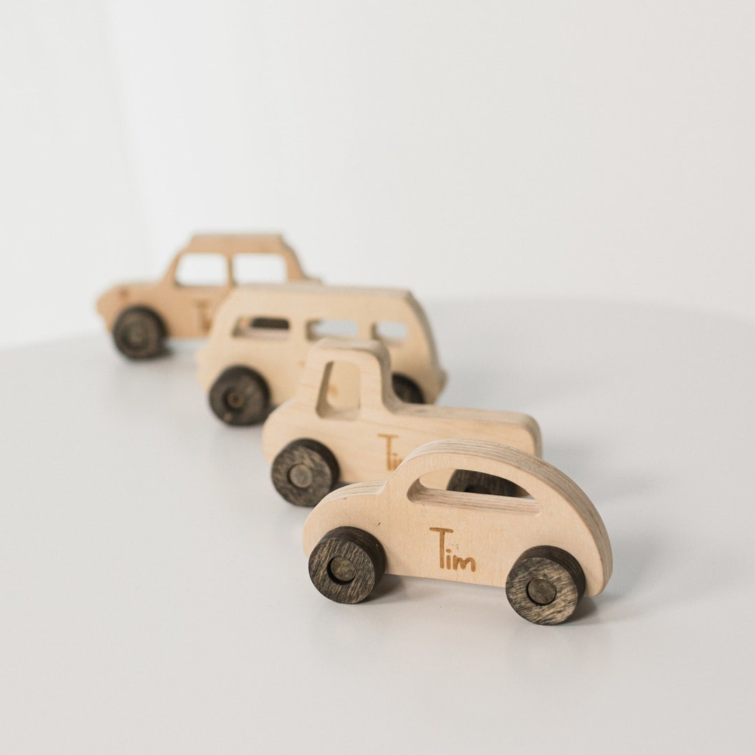 Collection Wooden Cars With Names Set Birthday Baby Boy Gifts Wooden ...