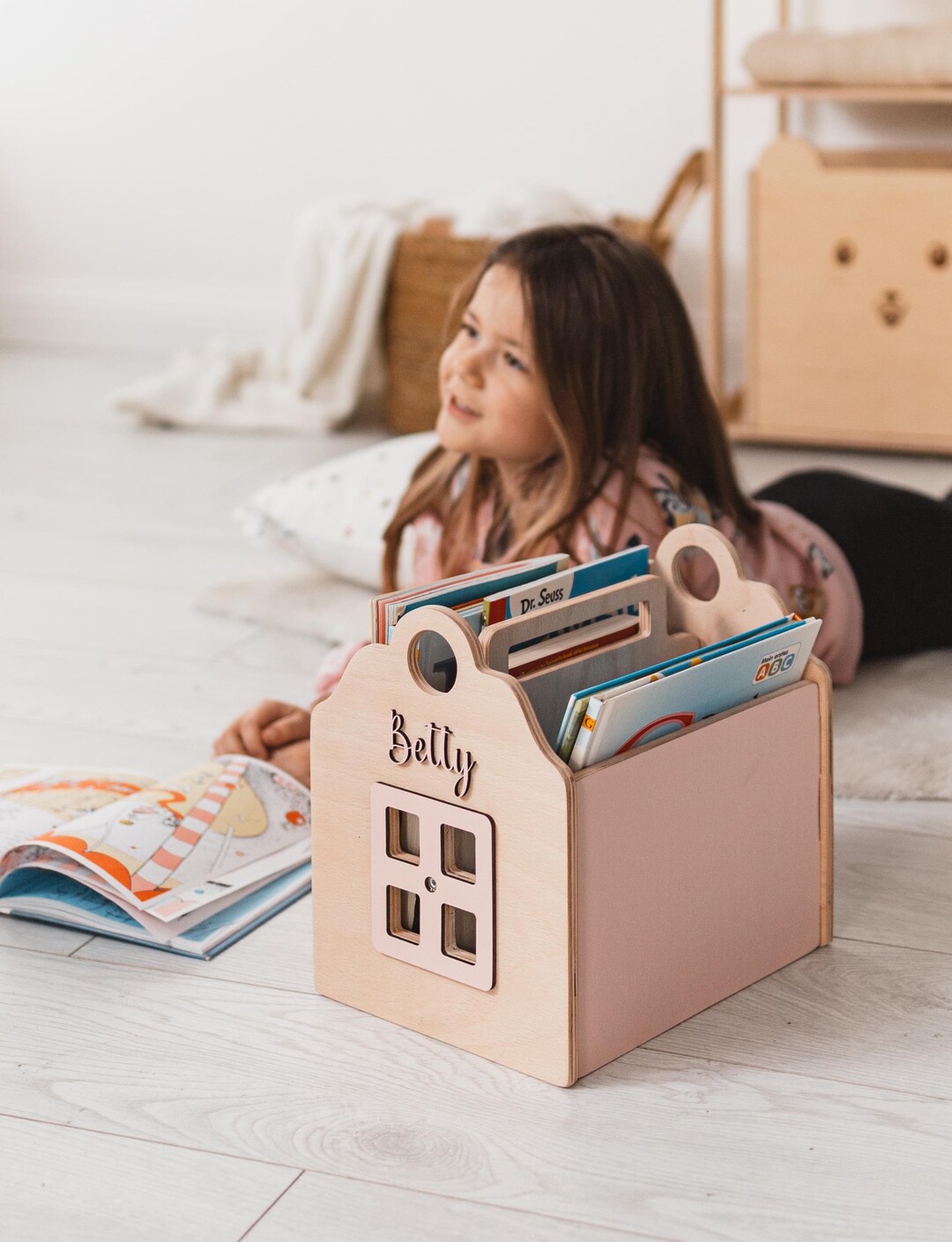 Portable Bookcase Table Top, Personalized Toddler Furniture, Wooden ...