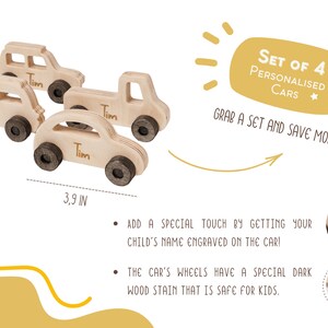Collection Wooden Cars With Names Set Birthday Baby Boy Gifts Wooden ...