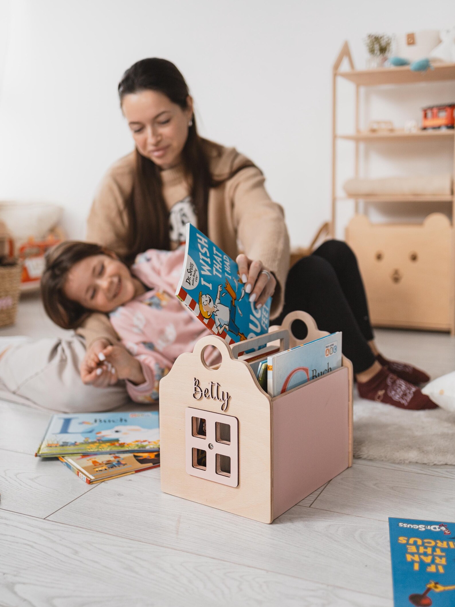 Portable Bookcase Table Top, Personalized Toddler Furniture, Wooden ...