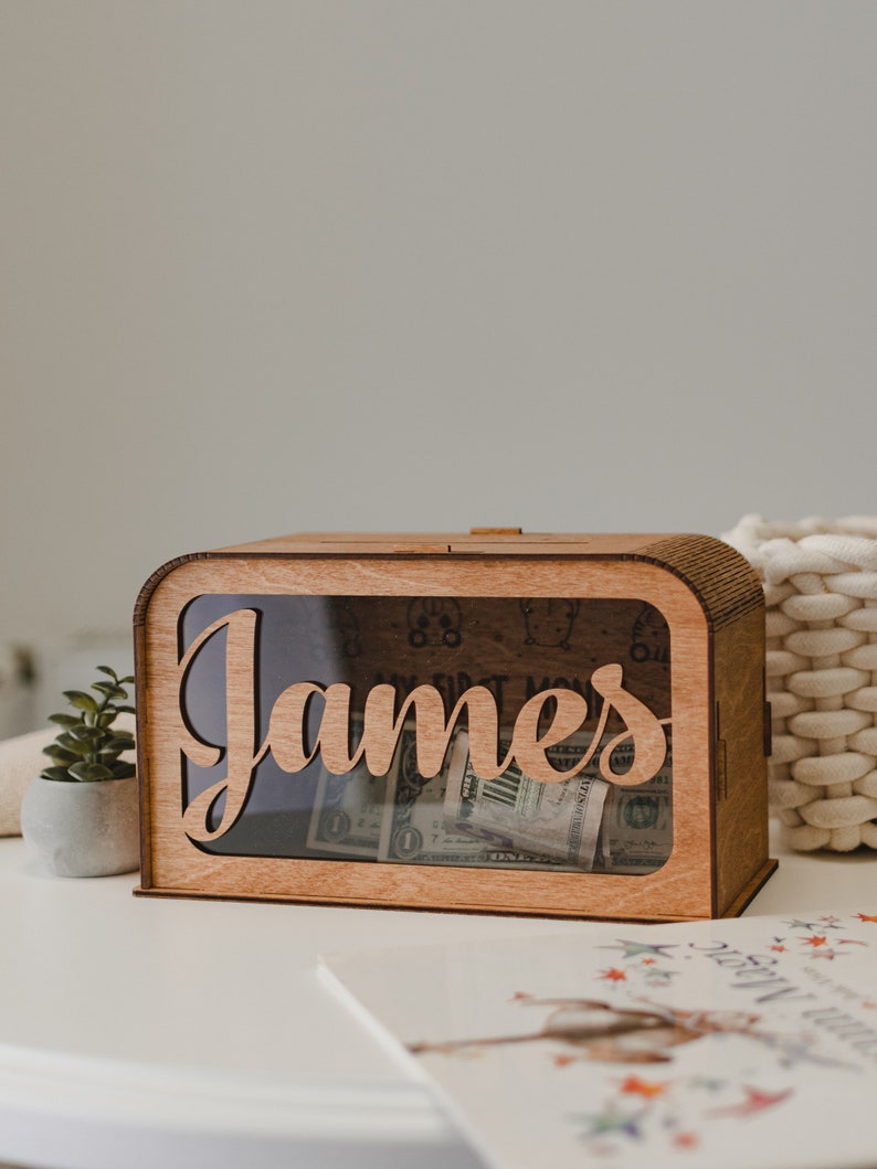 Wooden Coin Bank With Name Kids Piggy Bank Personalized 3 Year Old Girl ...