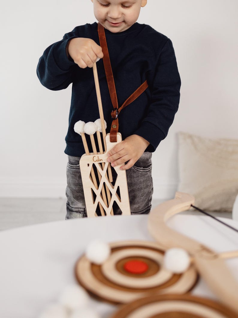 Personalized Archery Wooden Set Kids Toy, Bow and Arrow Toddler Gift - Etsy