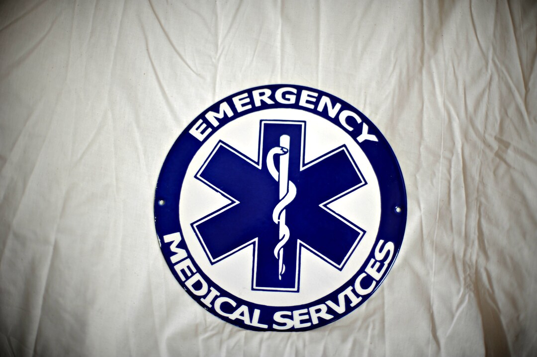 Porcelain Emergency Medical Services Sign: First Aid Decor (12") - Etsy