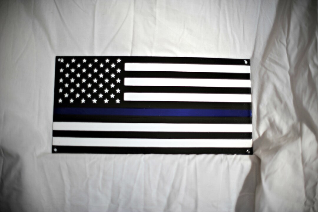 Porcelain Police Badge Sign Honor Serve Brave Blue Officer Cop Freedom ...