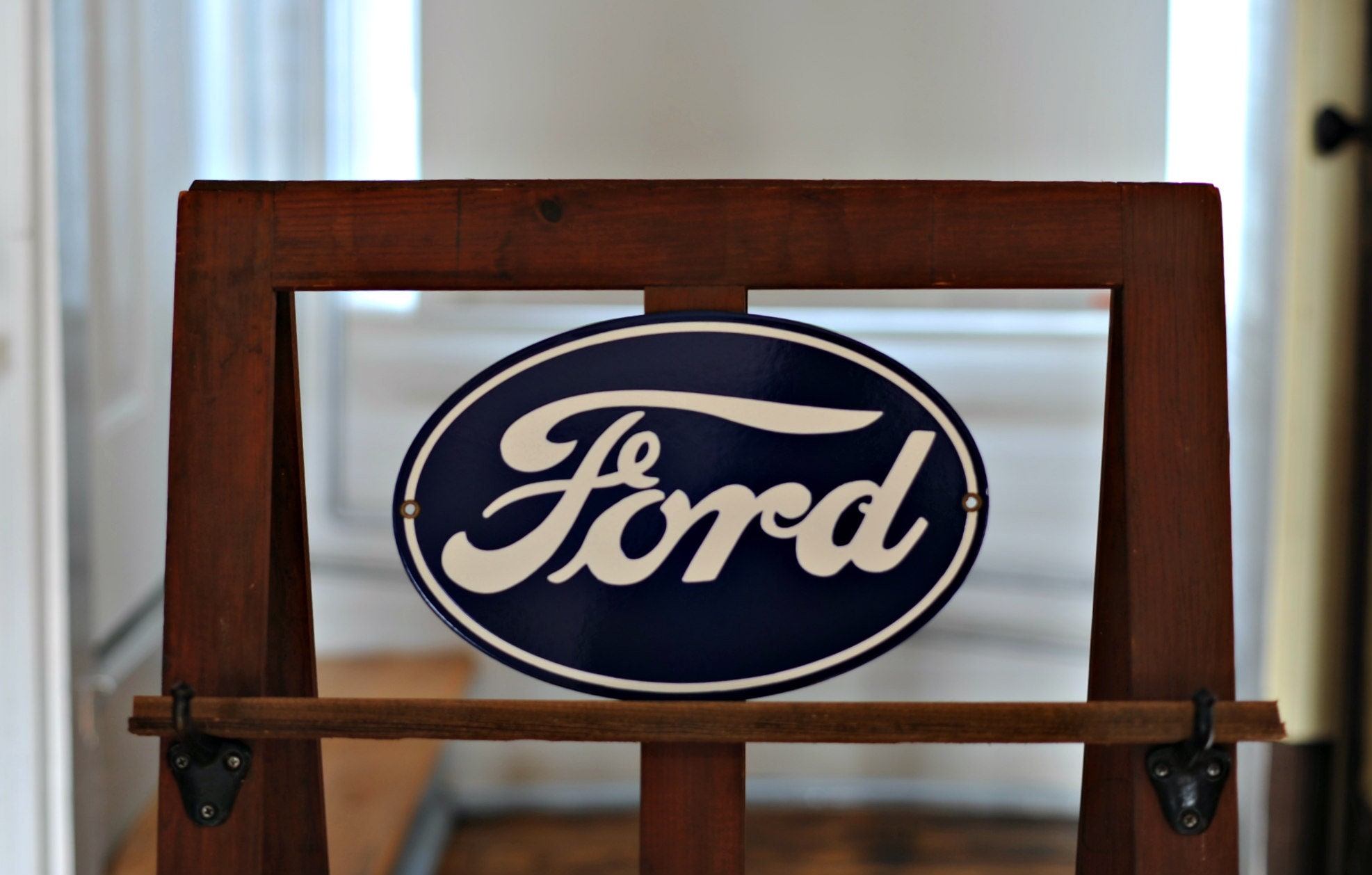 Vintage Ford Logo Porcelain Sign: Automotive Garage Decor (12x8") - Etsy