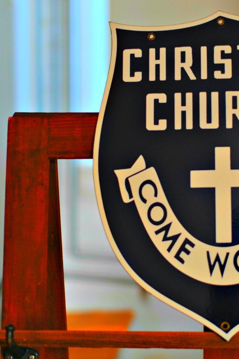 Porcelain Sign Church Worship God Christian Lord Bible Jesus Catholic ...