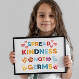 Printable Spread Kindness Not Germs Poster, PDF School Health Safety ...