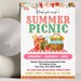 Summer Picnic Flyer Template, Summer Picnic Invitation Digital, Family ...