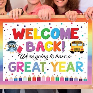 Back to School Welcome Sign PRINTABLE, Colorful Welcome Back to School ...
