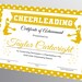 EDITABLE Cheerleader Certificate, Yellow Cheer Certificates Sports ...