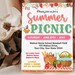 Editable Summer Picnic Invitation Digital, Family Company Picnic Party ...