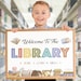 Welcome Library School Sign, Printable School Library Poster Classroom ...