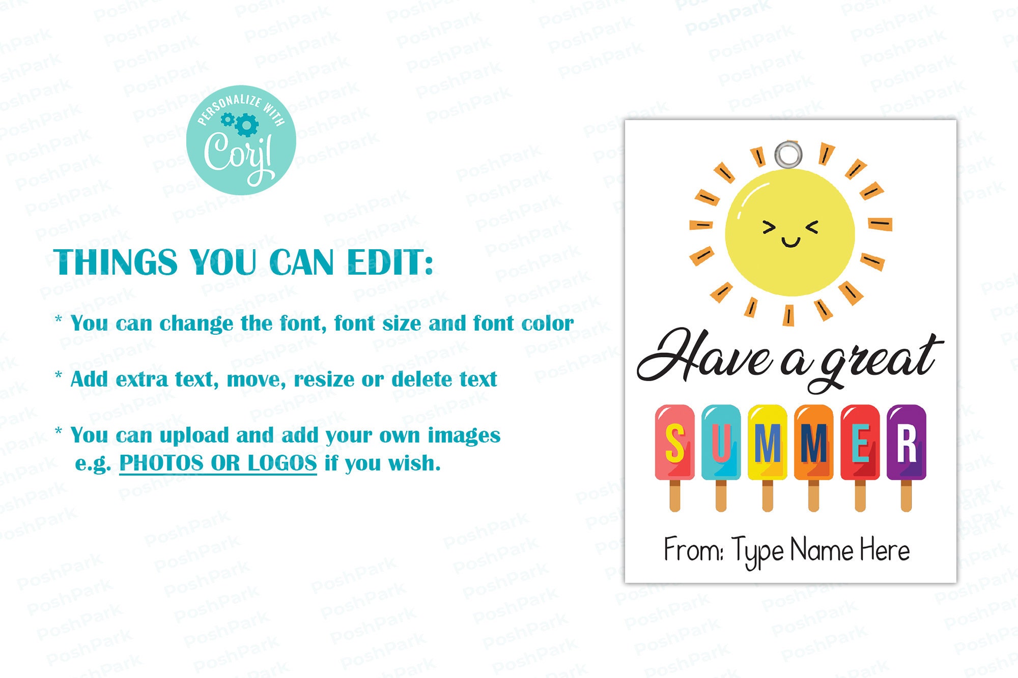 EDITABLE Summer Gift Tag, Have a Great Summer Tag From Teacher, Cute ...