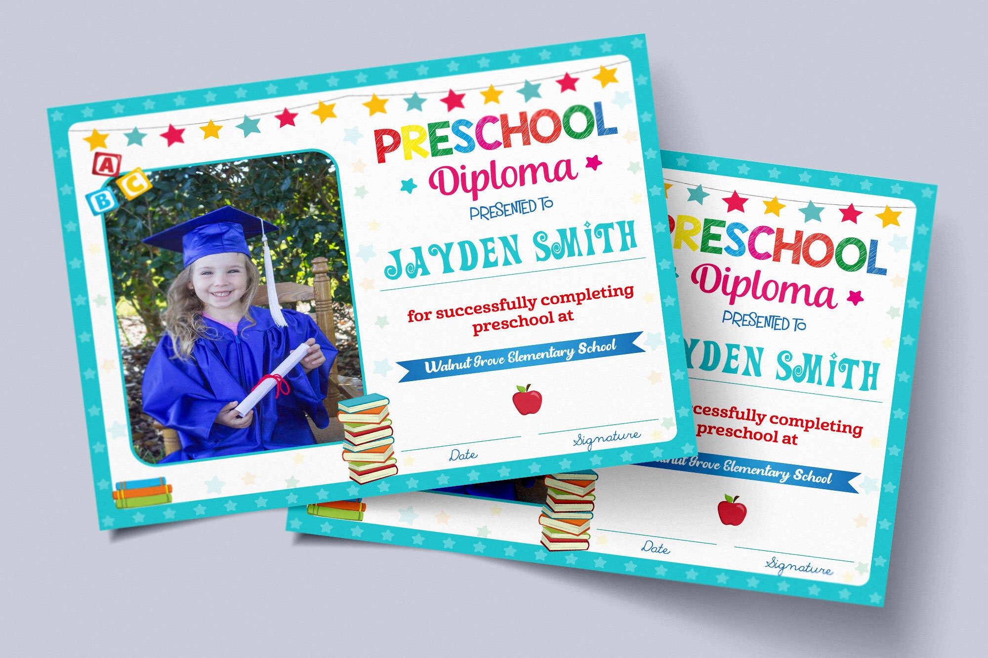 Editable Preschool Diploma With Picture, Preschool Diploma Homeschool ...