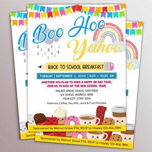EDITABLE Boo Hoo Yahoo Back to School Breakfast Flyer, Back to School ...