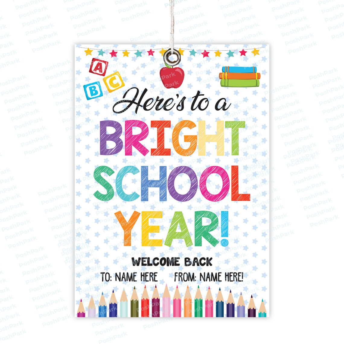 Editable Bright School Year Gift Tag Template Colorful - Etsy
