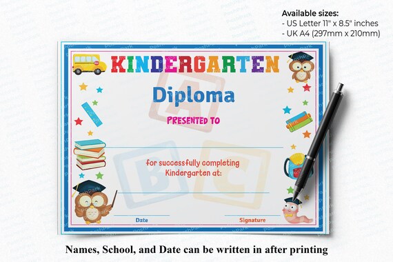 Handwriting Printable Kindergarten Certificates On Preschool
