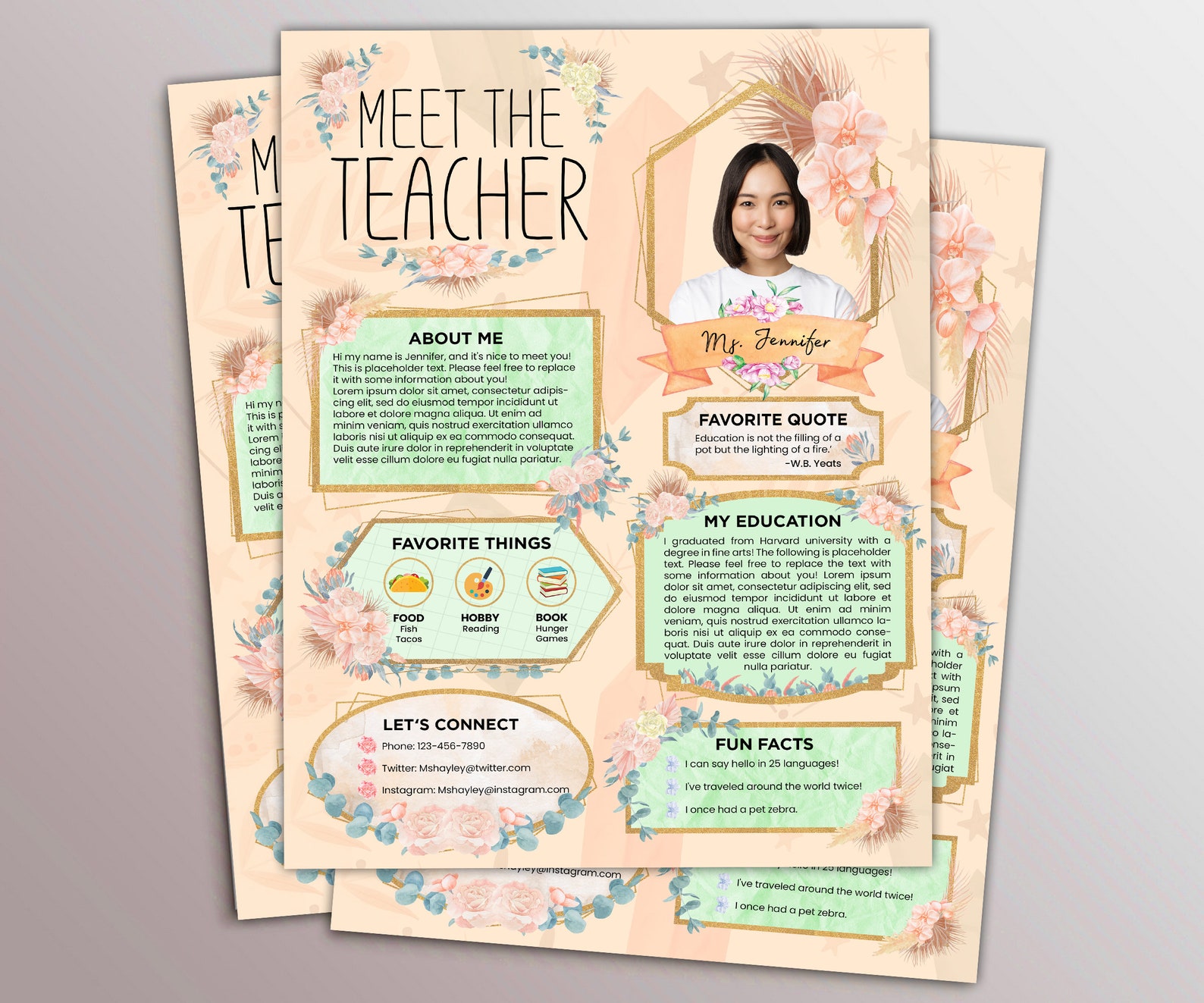 Editable Meet the Teacher Boho Template Meet the Teacher - Etsy