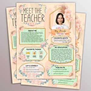 Editable Meet the Teacher Boho Template, Meet the Teacher Editable With ...