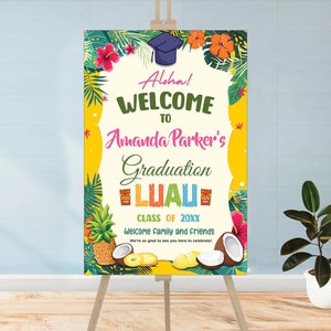 Editable Luau Graduation Welcome Sign 2023 Template, Tropical ...