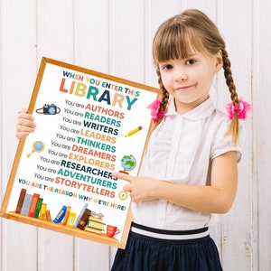 Printable School Library Wall Art, Technology Teacher, Library Wall ...