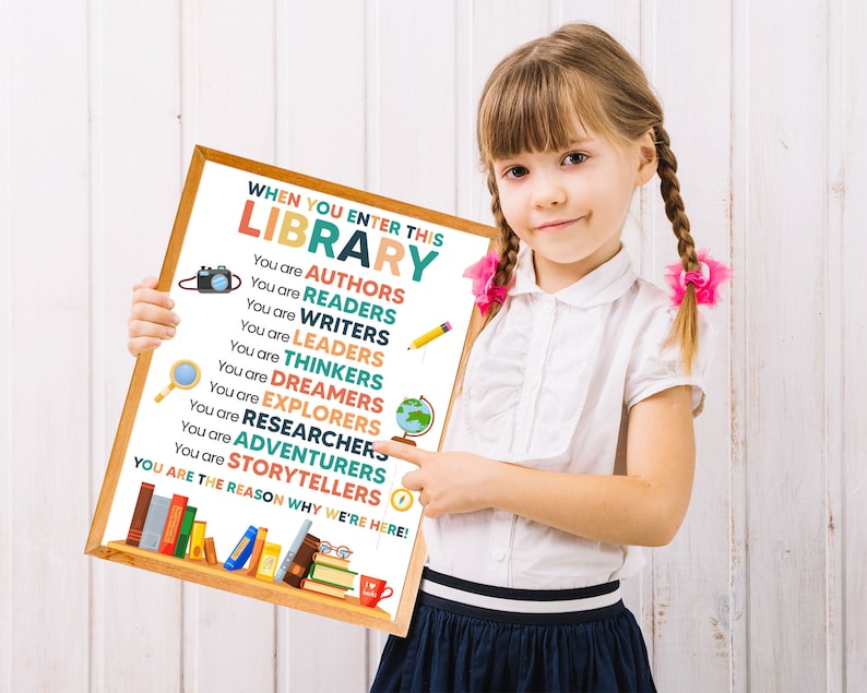 Printable School Library Wall Art Technology Teacher Library - Etsy