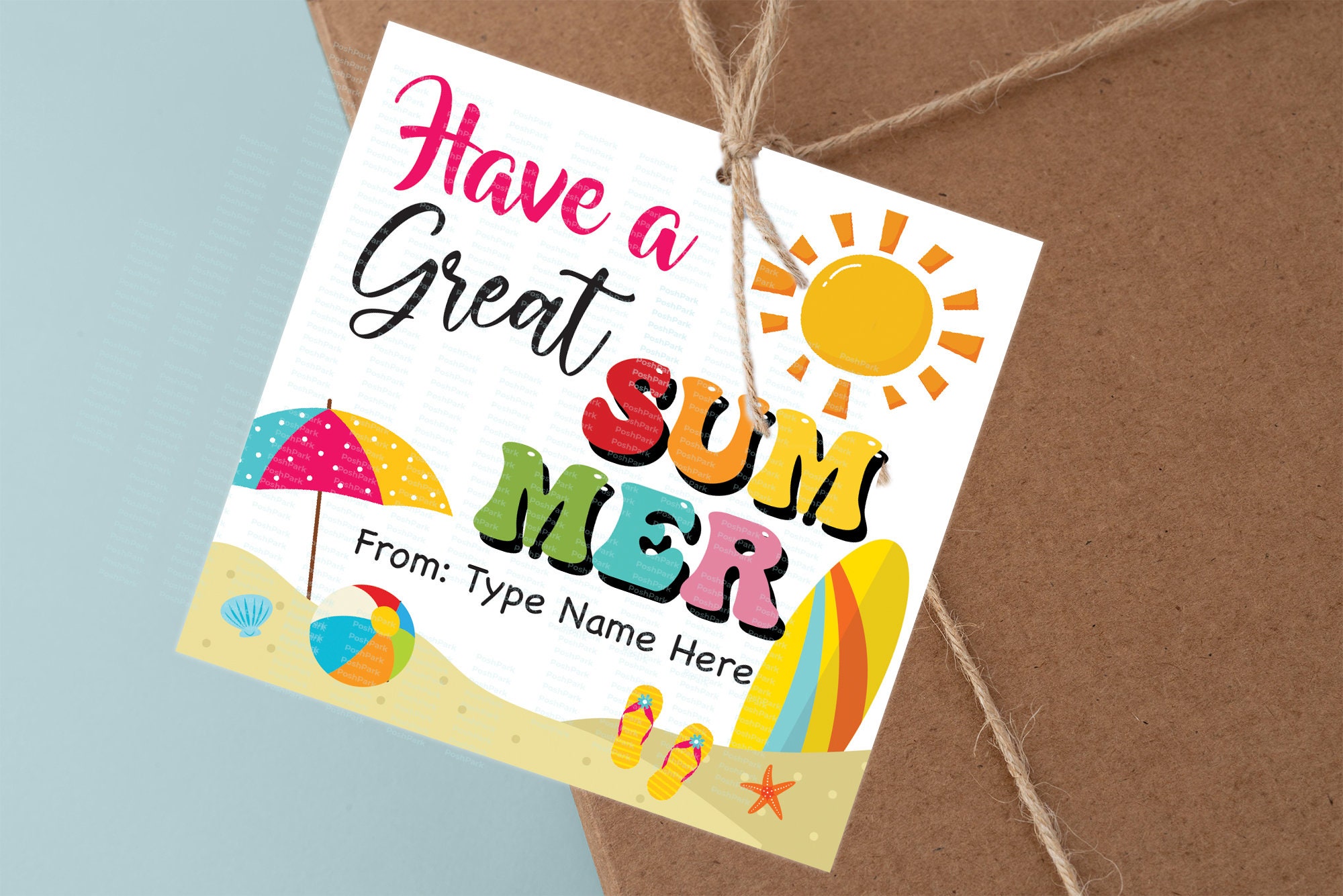 Custom Summer Gift Tags for Teacher Beach-theme Summer Gift - Etsy
