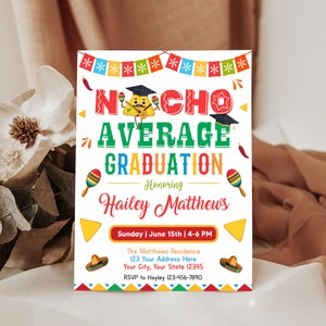 Nacho Average Grad Invite | Fiesta Themed Graduation Invite | Fiesta ...