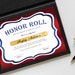 Customizable Honor Roll Certificate, Editable Red Blue Award ...