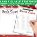 Christmas Stationery Printable, PDF Santa Stationary Download, Red ...