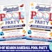 Editable End of Season Baseball Pool Party, Baseball Pool Bash, Party ...