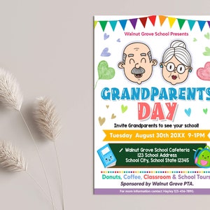 Grandparents Day Flyer Template, Printable PTA PTO Flyer School ...