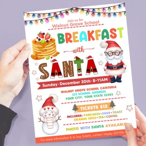 EDITABLE Breakfast With Santa Flyer Invitation, Meet Santa Flyer, Santa ...