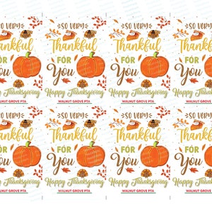Editable Thankful Grateful for You Thanksgiving Gift Tags, Fall Gift ...