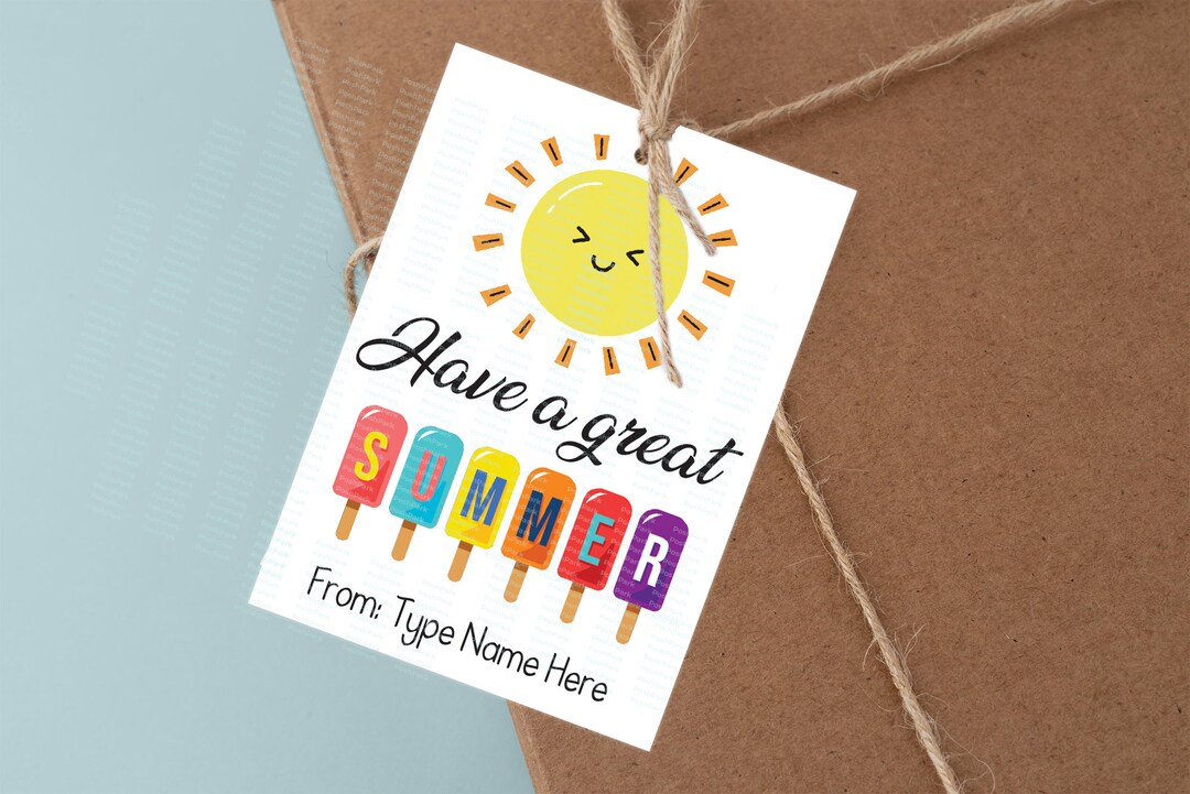 EDITABLE Summer Gift Tag, Have a Great Summer Tag From Teacher, Cute ...