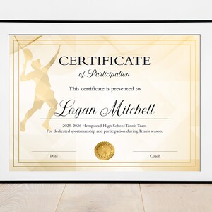 Editable Tennis Certificate Bundle, 3 Printable Tennis Awards - Etsy