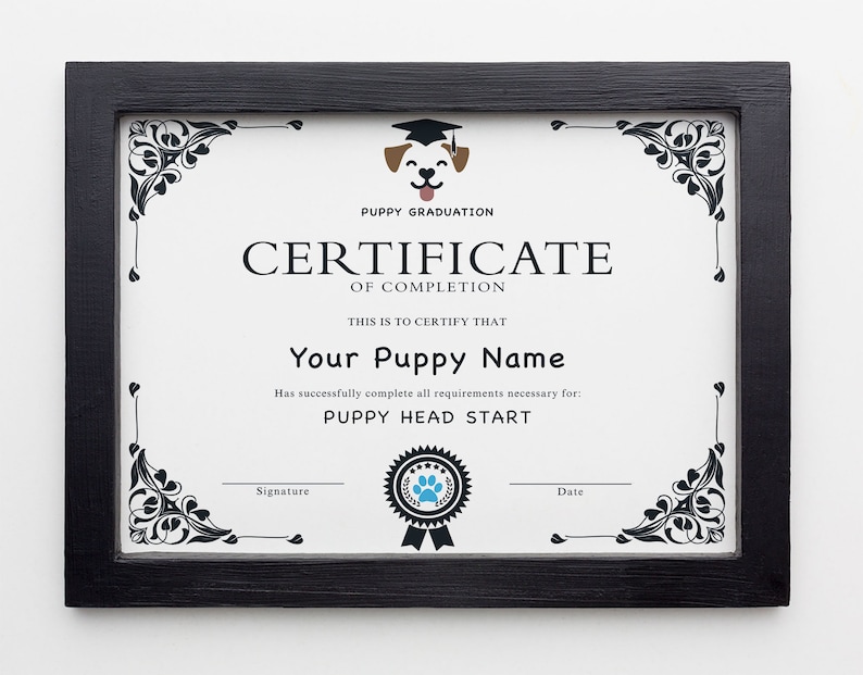 EDITABLE Puppy Dog Graduation Certificate Template Dog Award - Etsy