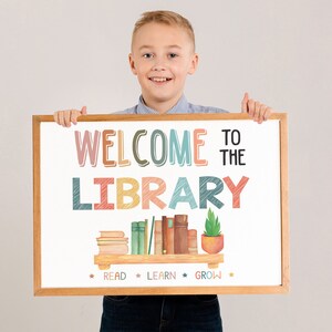 Printable Welcome Library School Sign PDF, Classroom Decor, School ...