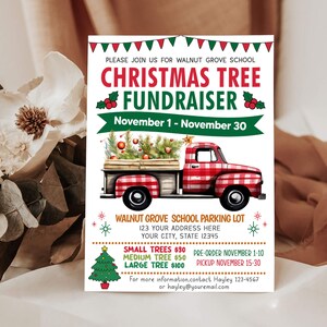 Editable Christmas Tree Fundraiser Flyer, Holiday Tree Fundraiser Flyer ...