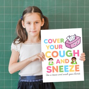 Printable Cover Your Mouth When You Cough or Sneeze Sign, PDF School ...