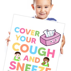 Printable Cover Your Mouth When You Cough or Sneeze Sign, PDF School ...