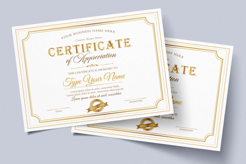 Editable Certificate of Appreciation Custom Award Certificate - Etsy