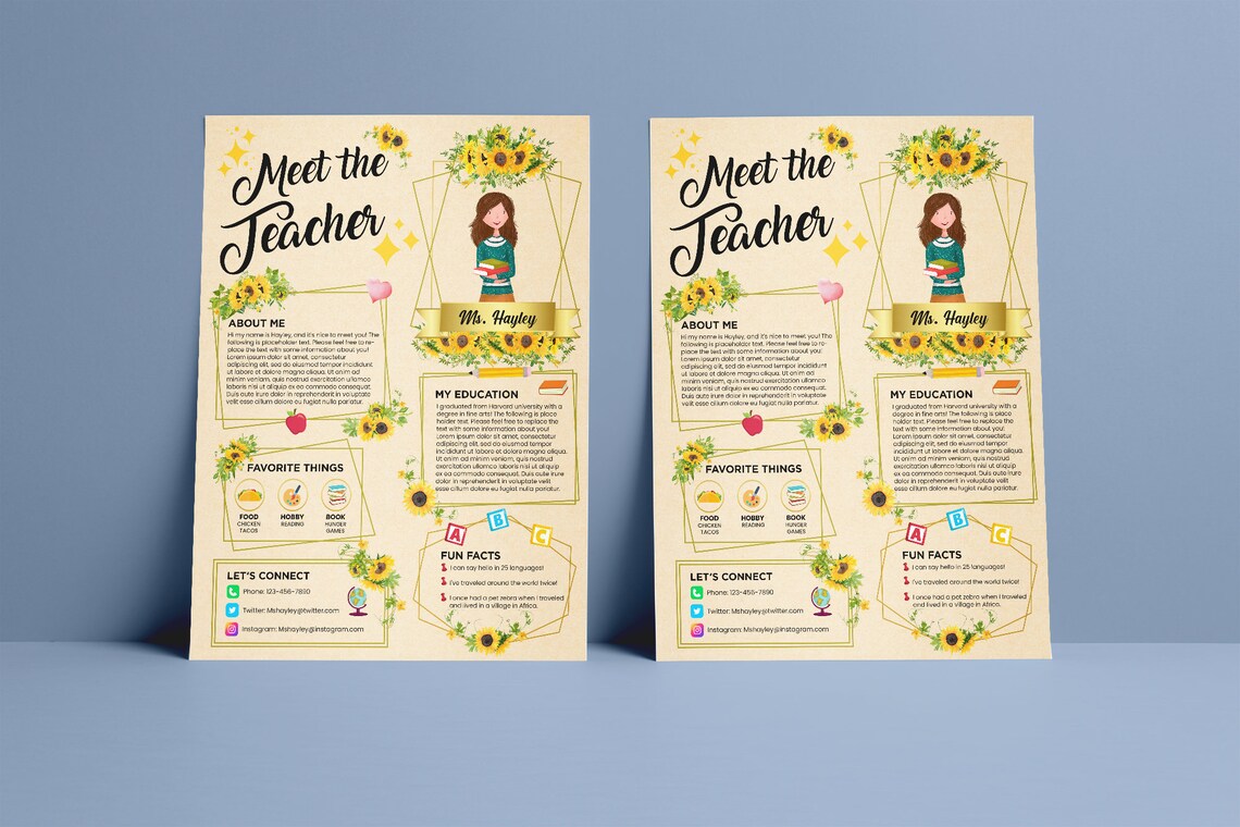 Editable Meet the Teacher Template Sunflowers BUNDLE, Meet the Teacher ...