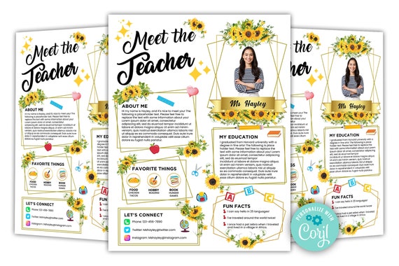 Editable Meet The Teacher Template, Meet The Teacher Letter with ...