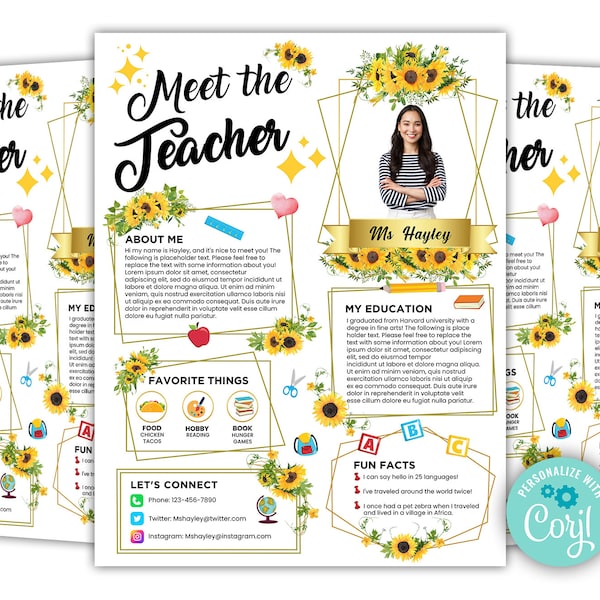 Meet the Teacher Template - Etsy